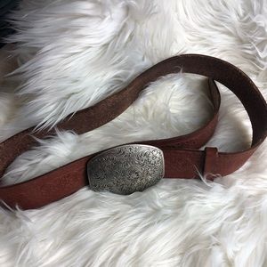 Accessories | Vintage Embossed Boho Leather Belt | Poshmark
